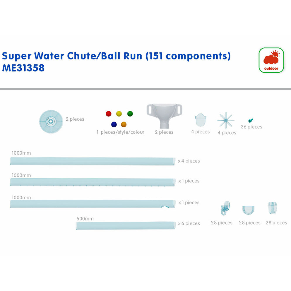 Super Water Chute & Ball Run 151 Pieces — Bright Spark Enterprises Pty Ltd